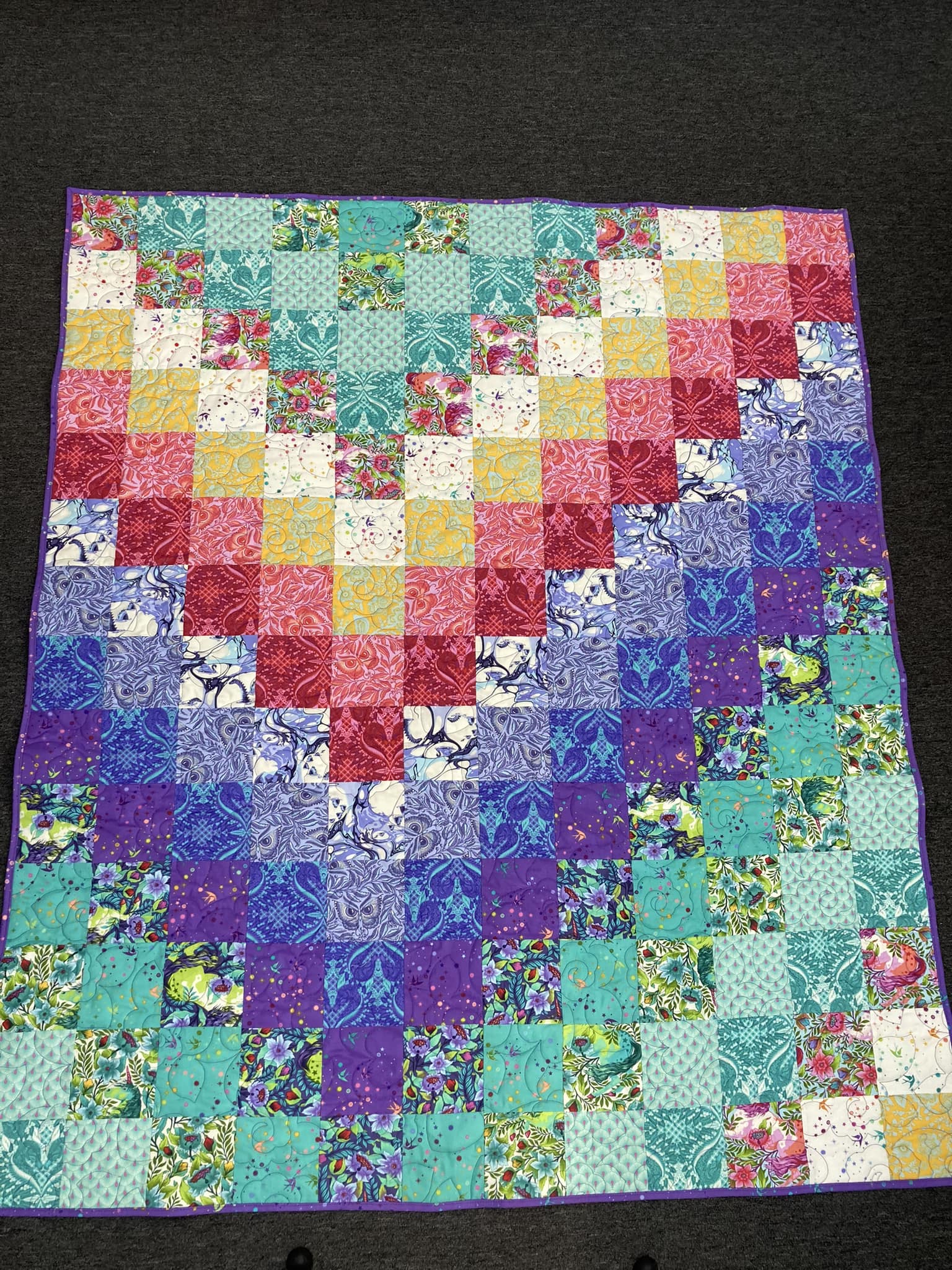 Color By Number Quilt Kit featuring OOP Tula Pink Pinkerville Collecti