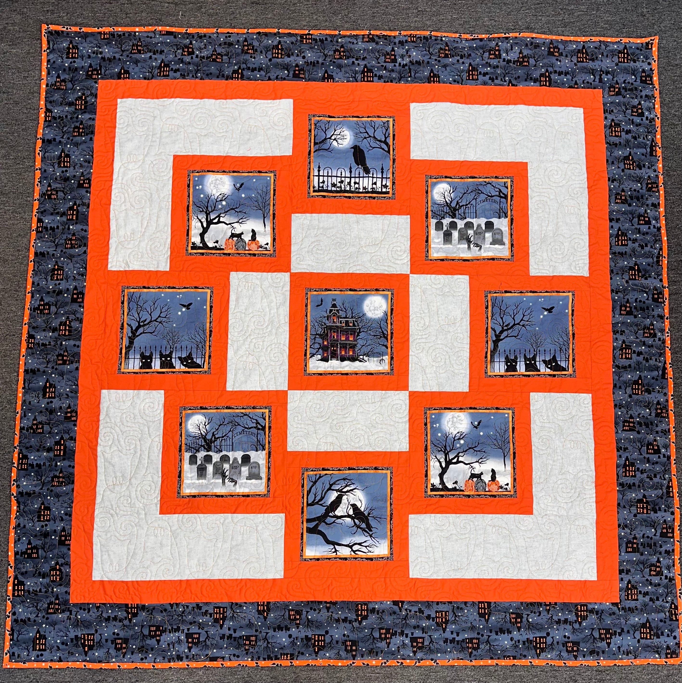 Hypnotized Quilt Kit (Includes Backing) - Halloween Theme