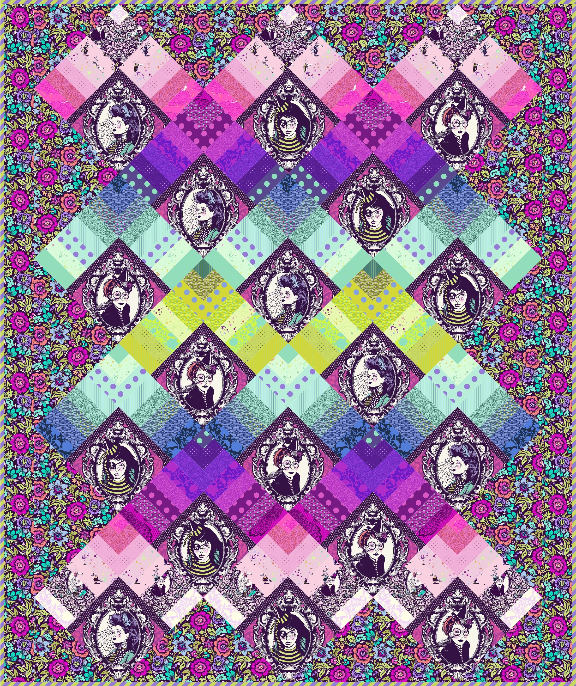 Magic Aura Quilt Kit featuring Tula Pink Fabric