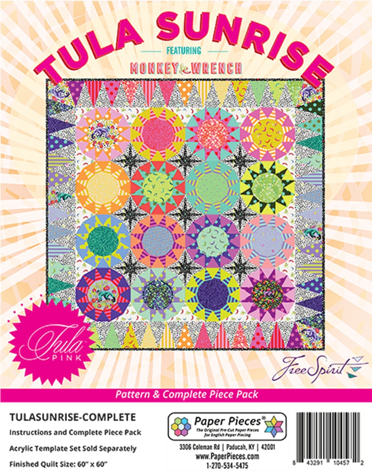 Tula Pink Sunrise Complete Pattern and Paper Piece Pack